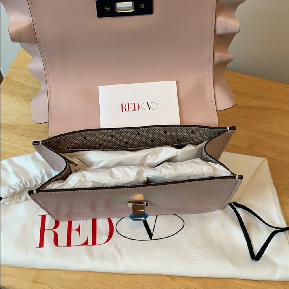 RED Valentino | Bags | Red Valentino Rock Ruffles Nude Bag W Chain ...